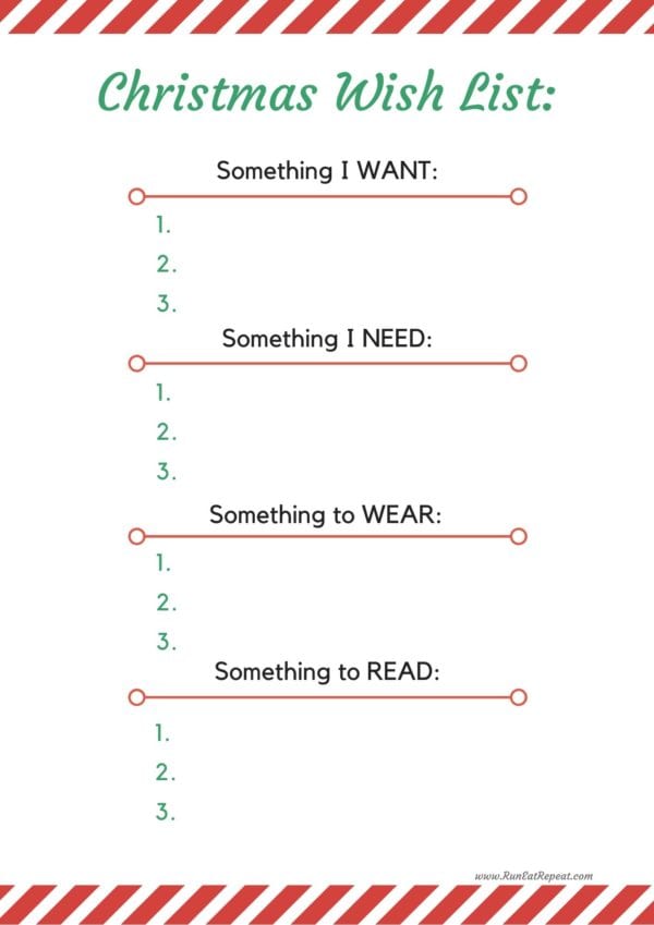 Want Need Wear Read Christmas Wish List–Free Printable Minimal List ...