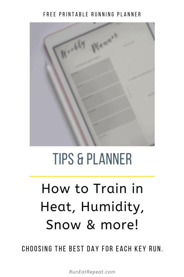 Running Planner with Day and Weather free printable - Run Eat Repeat