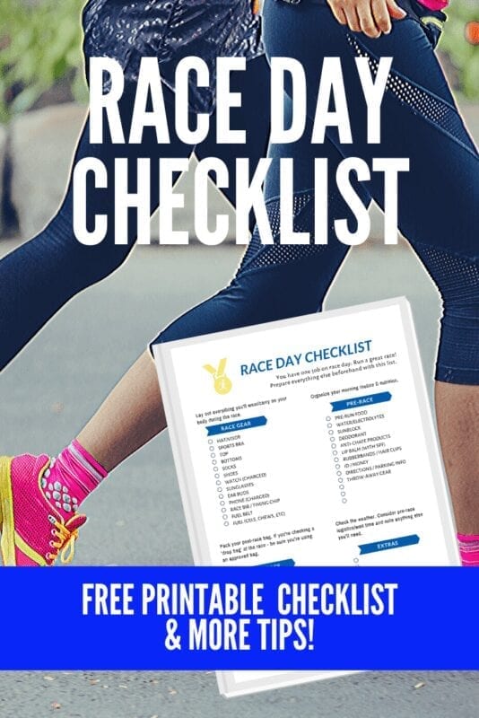 Race Day Morning Prep and Checklist Printable free pdf - Run Eat Repeat