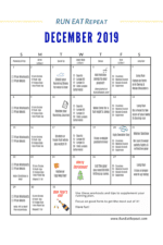 Workout Calendar for Runners with Exercises and Tips - December 2019 ...