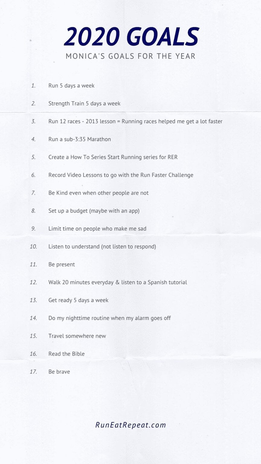 2020 Goals - New Everything But Also Back to Blogging - Run Eat Repeat