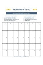 February Calendar for Runners with Faster Tips - Run Eat Repeat