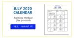 Running Journal Calendar - July 2020 free printable - Run Eat Repeat