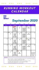 Running for Fitness Calendar - September 2020 - Run Eat Repeat