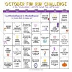 Fun Run Challenge - October Running Calendar Free Printable - Run Eat ...