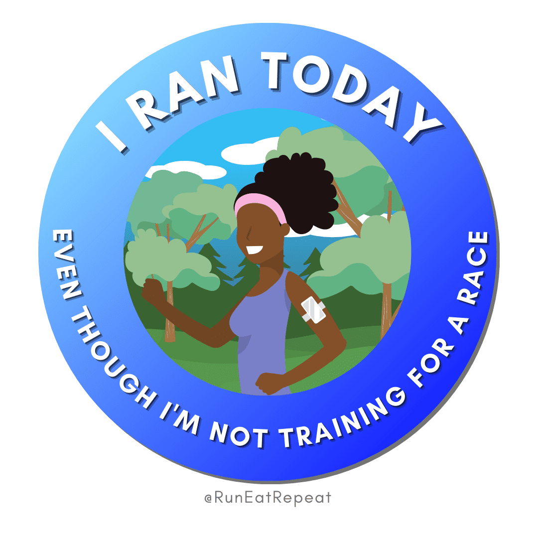 I Ran Today - Funny Running Badges - Run Eat Repeat