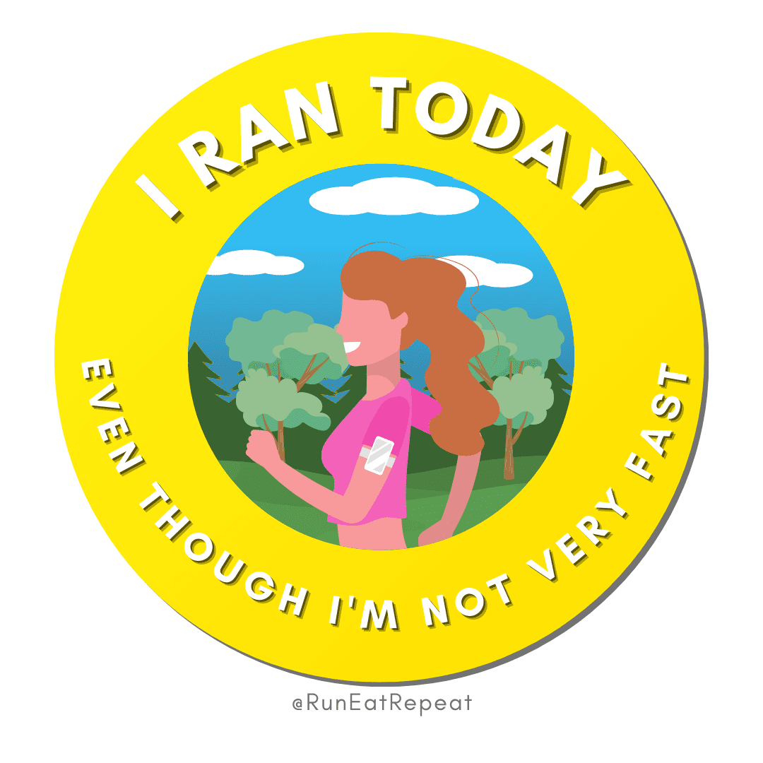 I Ran Today - Funny Running Badges - Run Eat Repeat