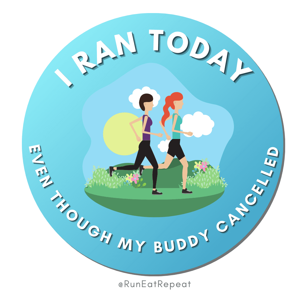 I Ran Today - Funny Running Badges - Run Eat Repeat