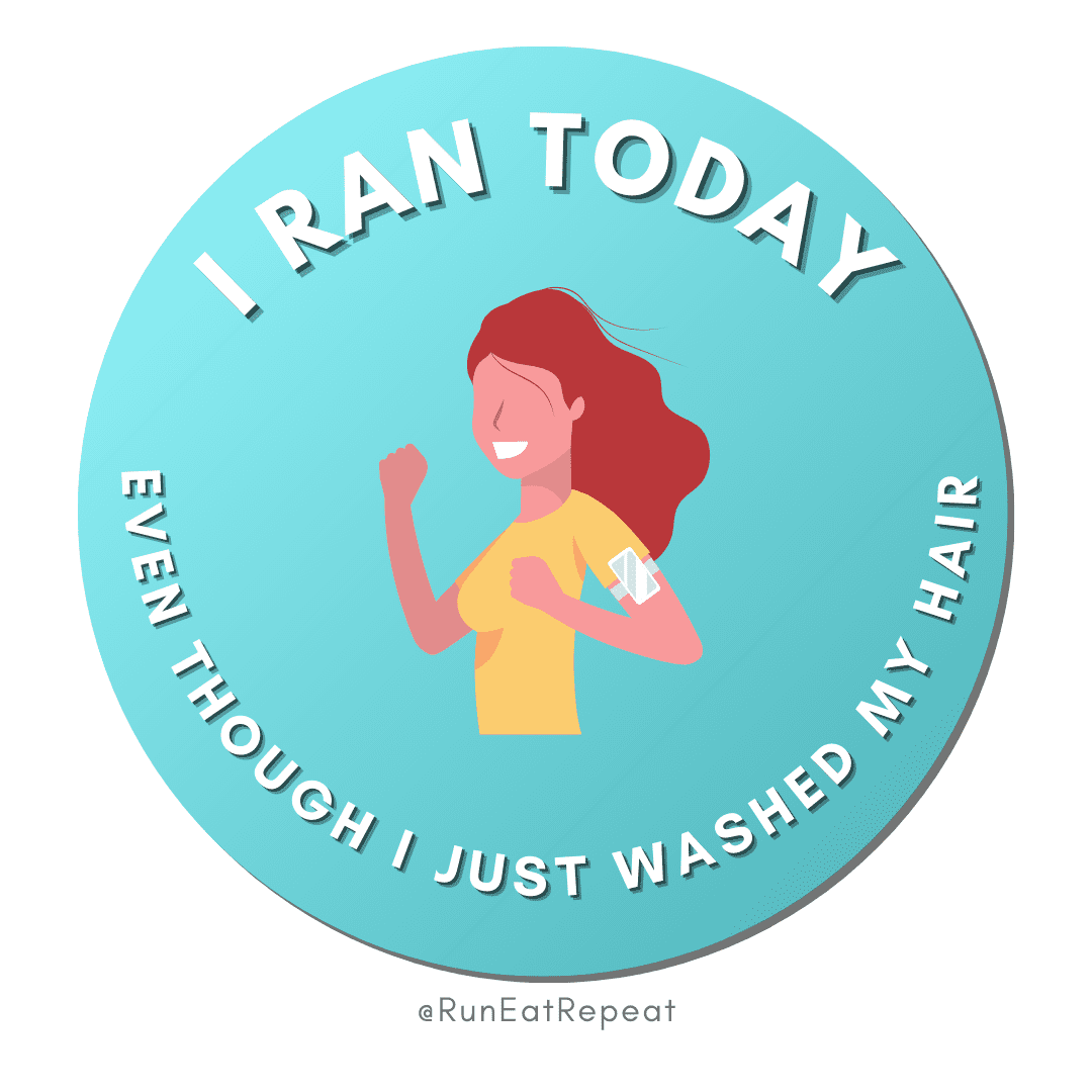 I Ran Today - Funny Running Badges - Run Eat Repeat