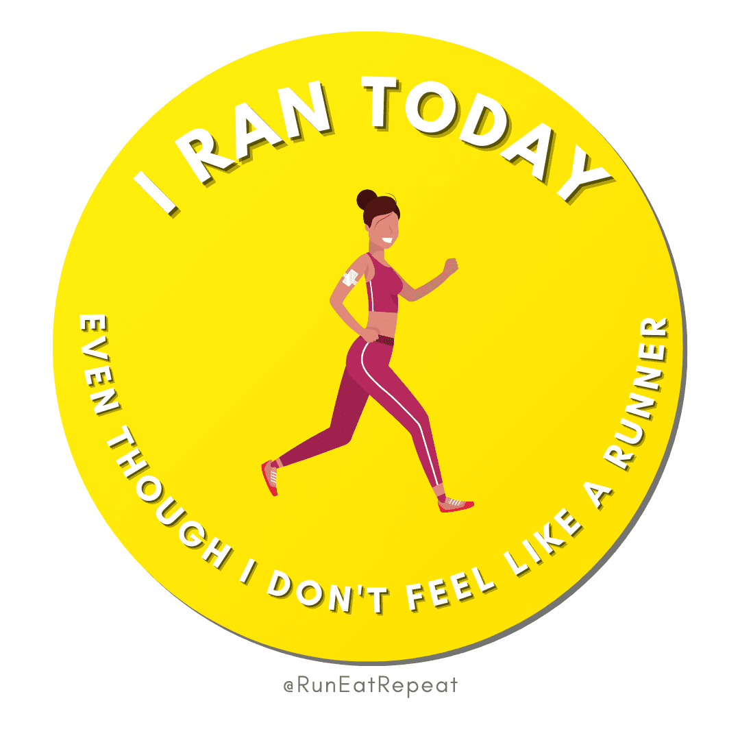 I Ran Today - Funny Running Badges - Run Eat Repeat