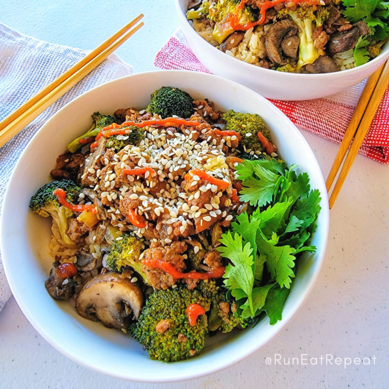 Impossible Teriyaki Bowls - Pre Race Recipe - Run Eat Repeat