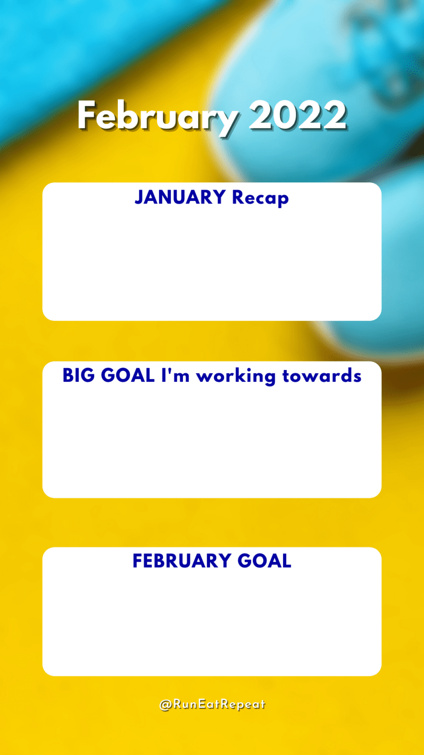Running Goals for the Month - Instagram Story Template - Run Eat Repeat